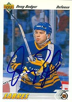 Doug Bodger autographed Hockey Card (Buffalo Sabres) 1991 Upper Deck ...