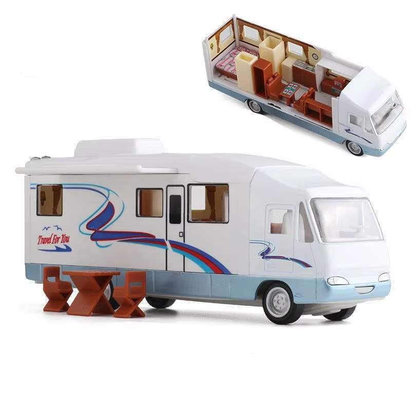 1:30 Diecast Luxury RV Recreational Vehicle Car Model Metal Camper Van ...