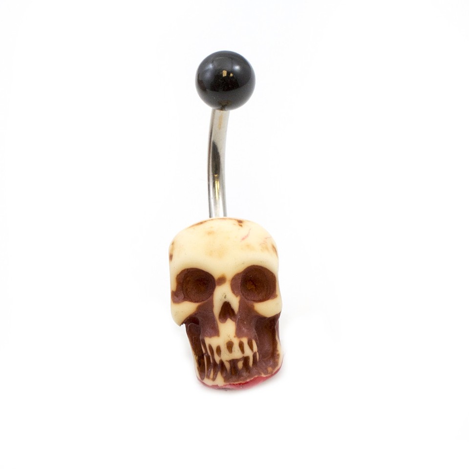 14G Belly Button Ring with Skeleton or Zombie Design 10mm Surgical ...
