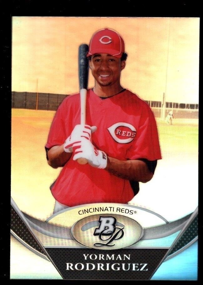 YORMAN RODRIGUEZ REDS ROOKIE CHROME REFRACTOR 2011 BOWMAN PLATINUM ...