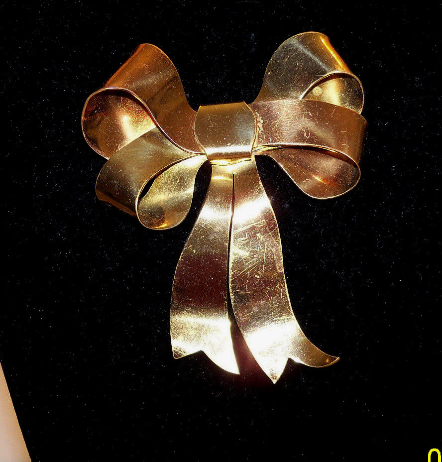 Gigantic Coro Bow Pin Signed | eBay