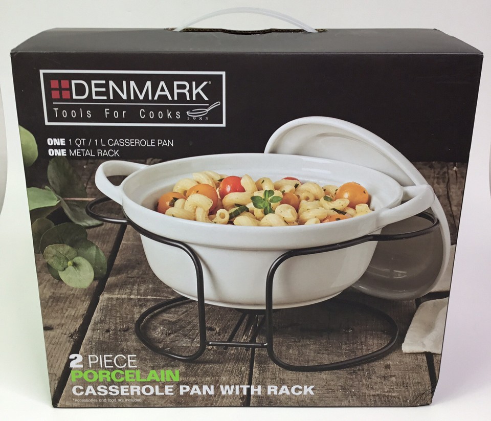 Denmark Tools For Cooks 1 Qt Casserole Covered Dish Pan W/ Metal Rack ...