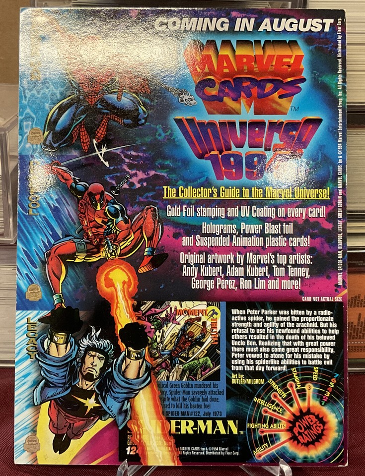 1994 Fleer Marvel Universe Promo Uncut Sheet Spider-Man Iron Man ...