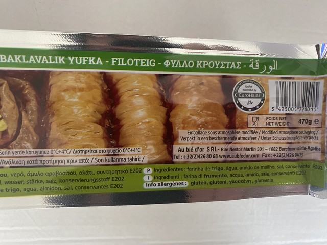 Yufka AU Ble D'or FILO Pastry Baklava 470 GM Filodeeg X4 Long Date for ...