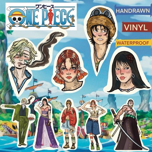 One Piece Sticker Set Luffy Zoro Nami Sanji Robin Japan Anime New Free ...