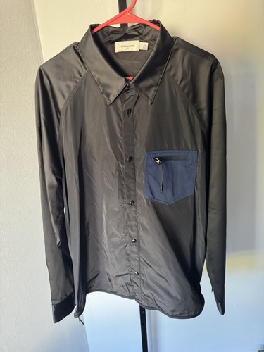 Coach Men’s Black Lightweight Button Up Shacket Jacket Size XL NWOT | eBay