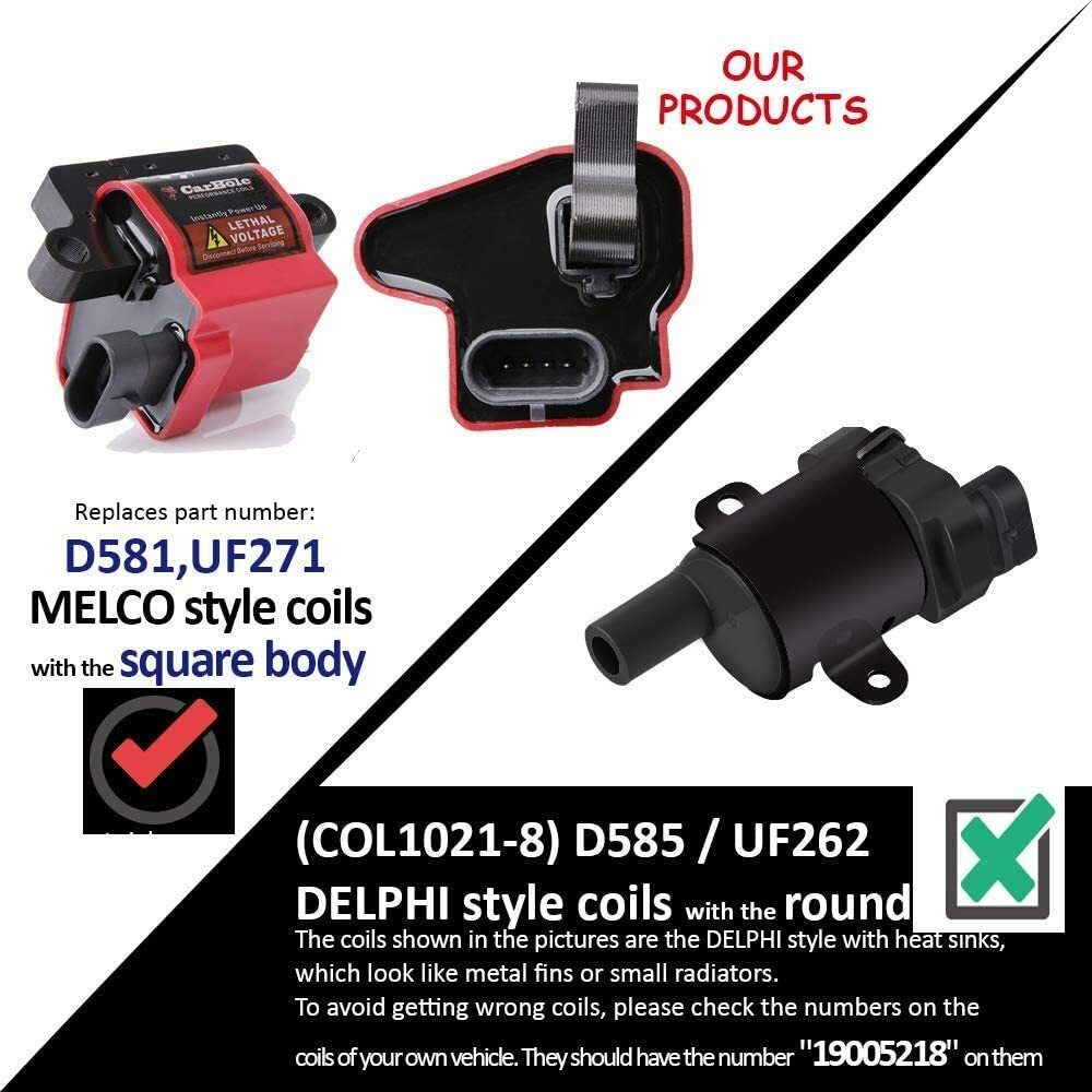 12558693 Ignition Coils Pack 8 For LS2 LS4 LS7 Engines D581 UF271 ...