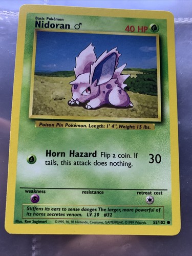 Nidoran First Edition Shadowless Base Set Pokemon Card 55/102 | eBay