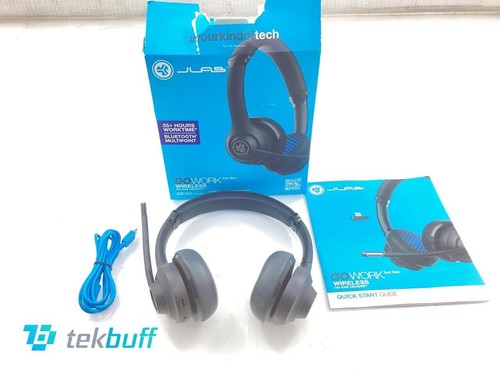 JLab Go Work On-Ear Wireless/Wired Headset w/ Microphone ...