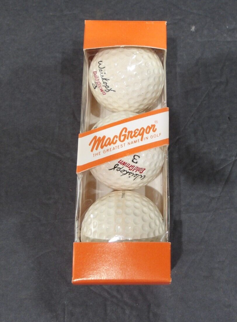 Vintage NOS MacGregor Weiskopf Gold Crown Golf Balls Sleeve of 3 Balls ...