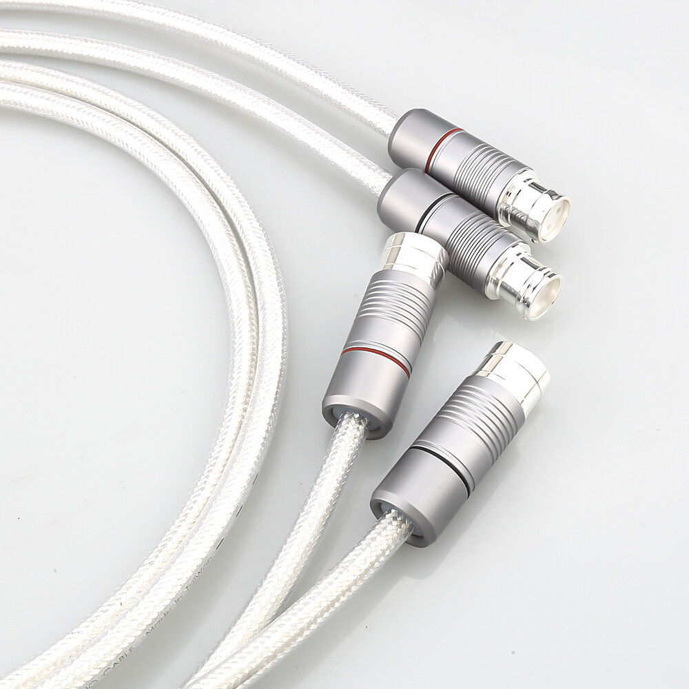 99.998% Pure Silver XLR Balanced HiFi Audio Cable Interconnect Line ...