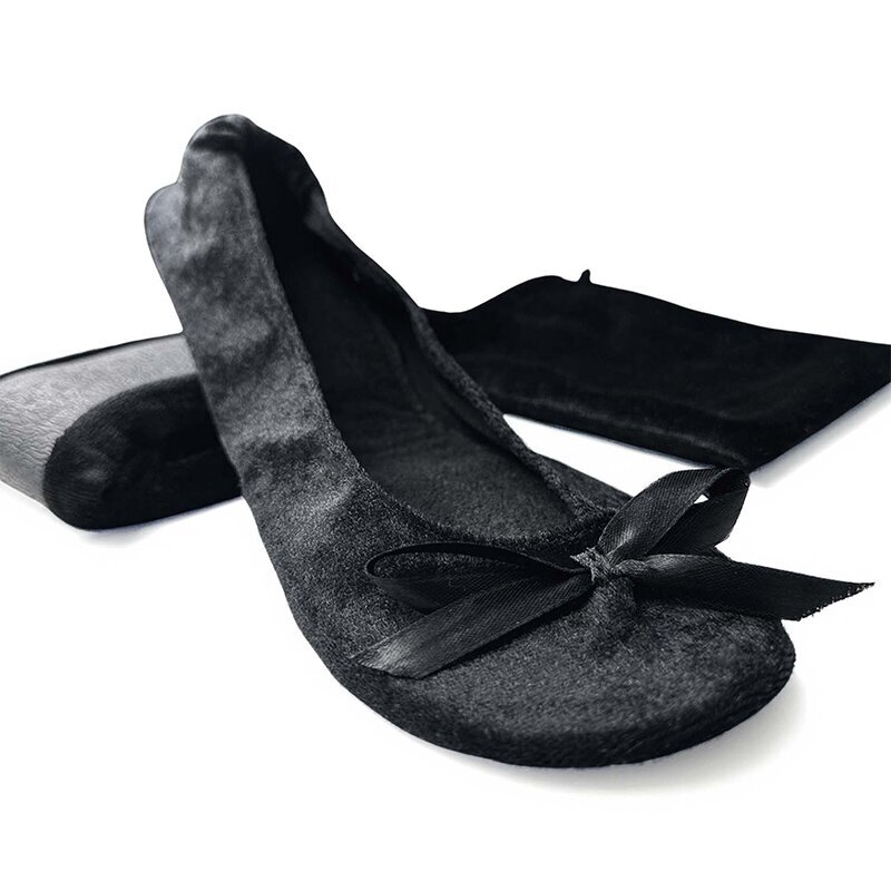 Women Ballet Flat Roll Slipper Shoes Dance Party Shoes Portable Travel ...