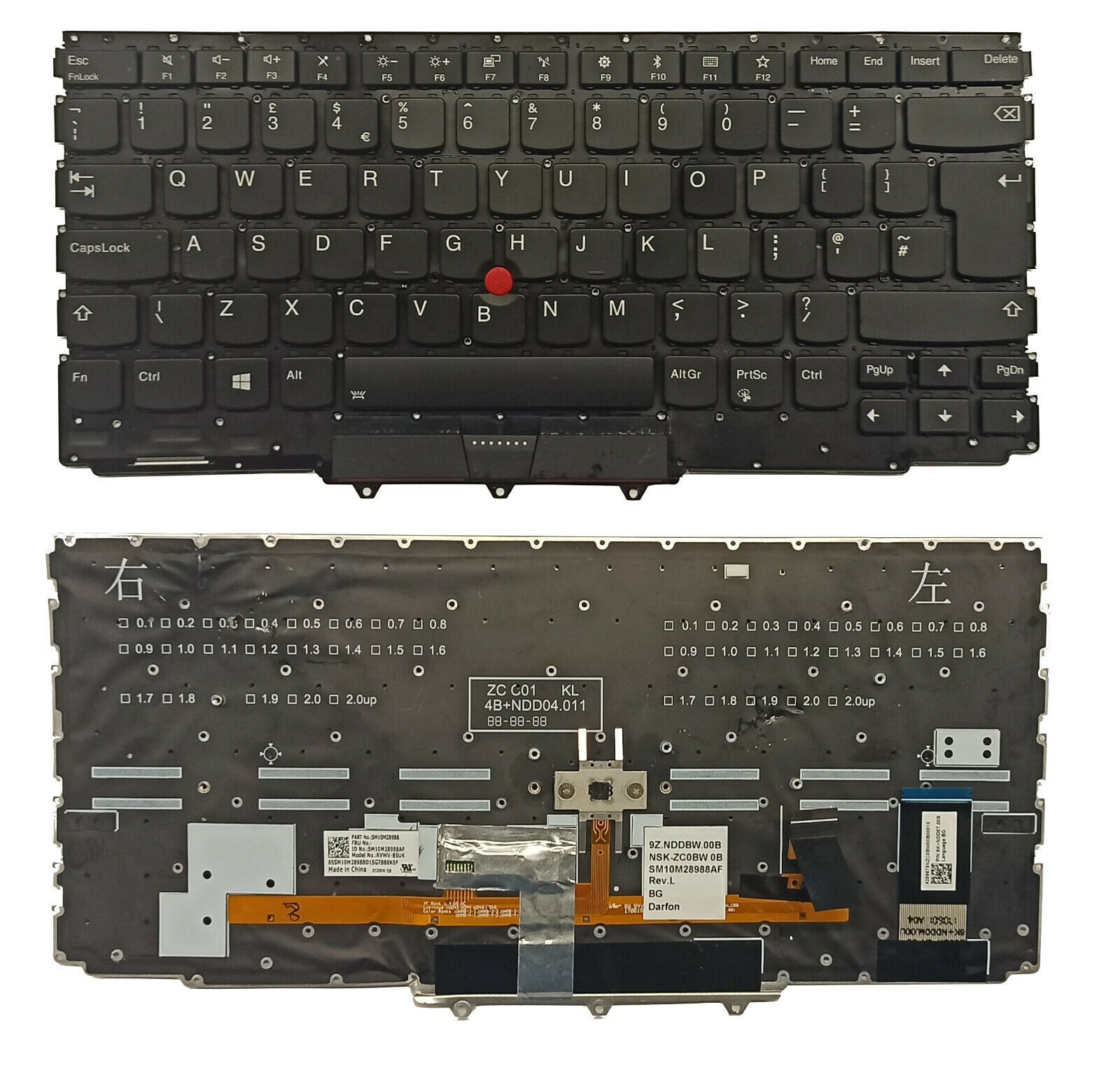 UK backlit keyboard for Lenovo ThinkPad X1 Yoga 2nd Gen (20JD/20JE/20JF ...