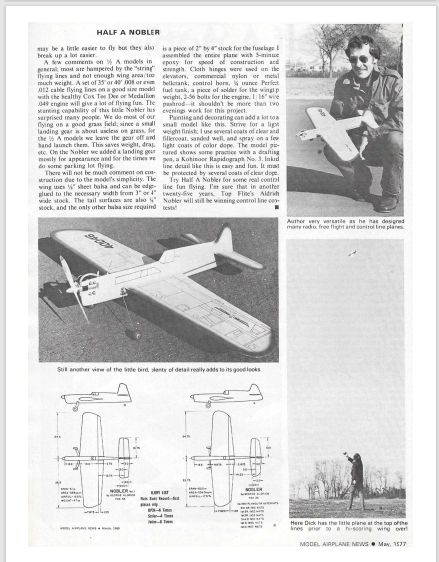 Brand New Sarpolus Nobler 1/2A Control Line SHORT KIT by ...