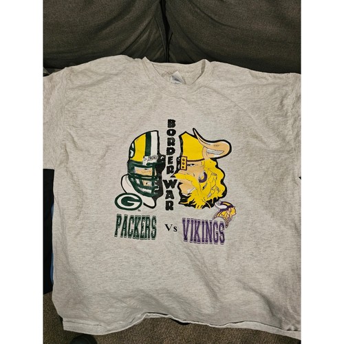 Vintage Border War Packers vs Vikings NFL Football T Shirt | eBay