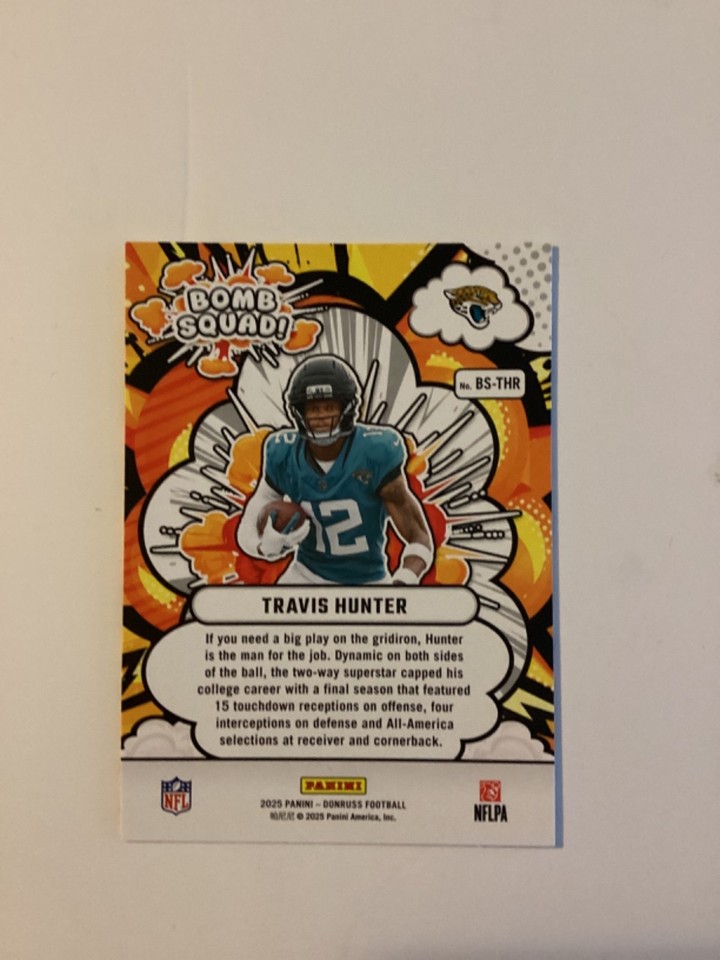 2025 Panini Donruss Bomb Squad Travis Hunter Jacksonville Jaguars | eBay