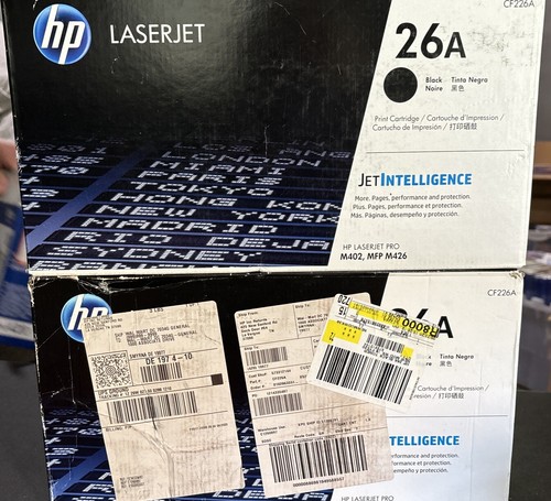 2 HP 26A LaserJet Black Toner Ink Cartridge DAMAGED BOX | eBay