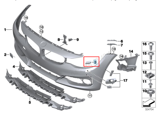 BMW 3 GT F34 Couvercle de lave-phare gauche 51117371847 7371847 2016 ...