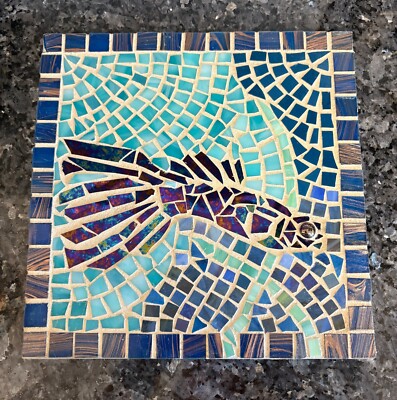 Mosaic Fish Tile Art Wall Decor Stepping Stone Bathroom Tile Pool Black ...