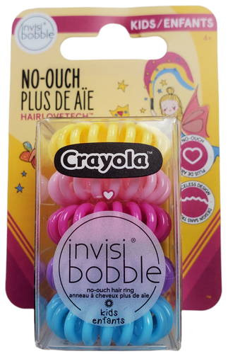 Invisibobble Crayola No Ouch Hair Rings 5 Count Kids Assorted Colors ...