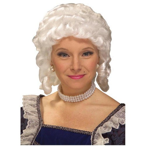 Colonial Wig Woman White 18th Century old style ringlet curl costume ...