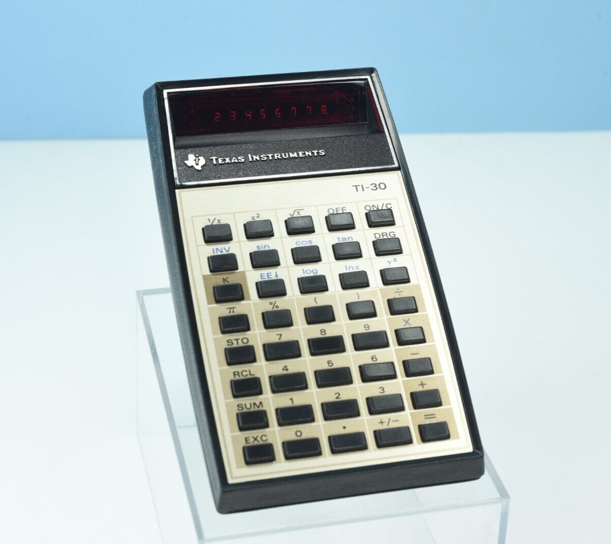 🔵 Vintage Texas Instruments TI-30 Calculator Tested WORKING 1970s Red ...