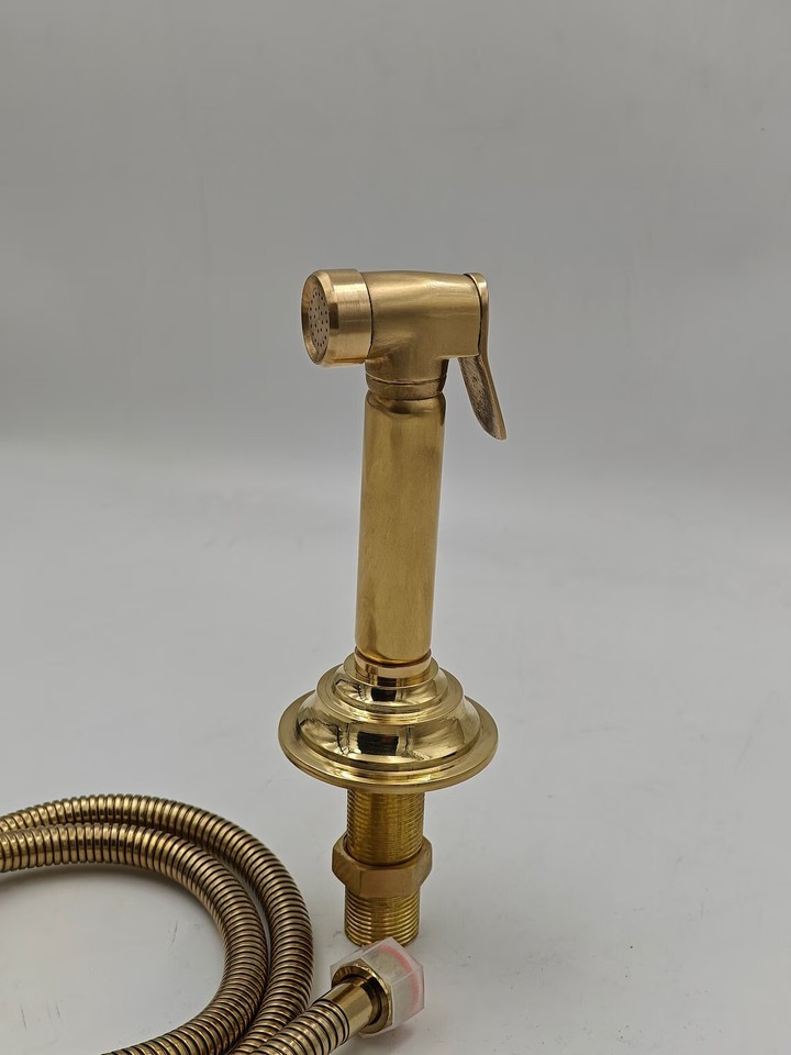 Solid Brass Kitchen Hand Sprayer, Unlacquered kitchen Side Sprayer for ...