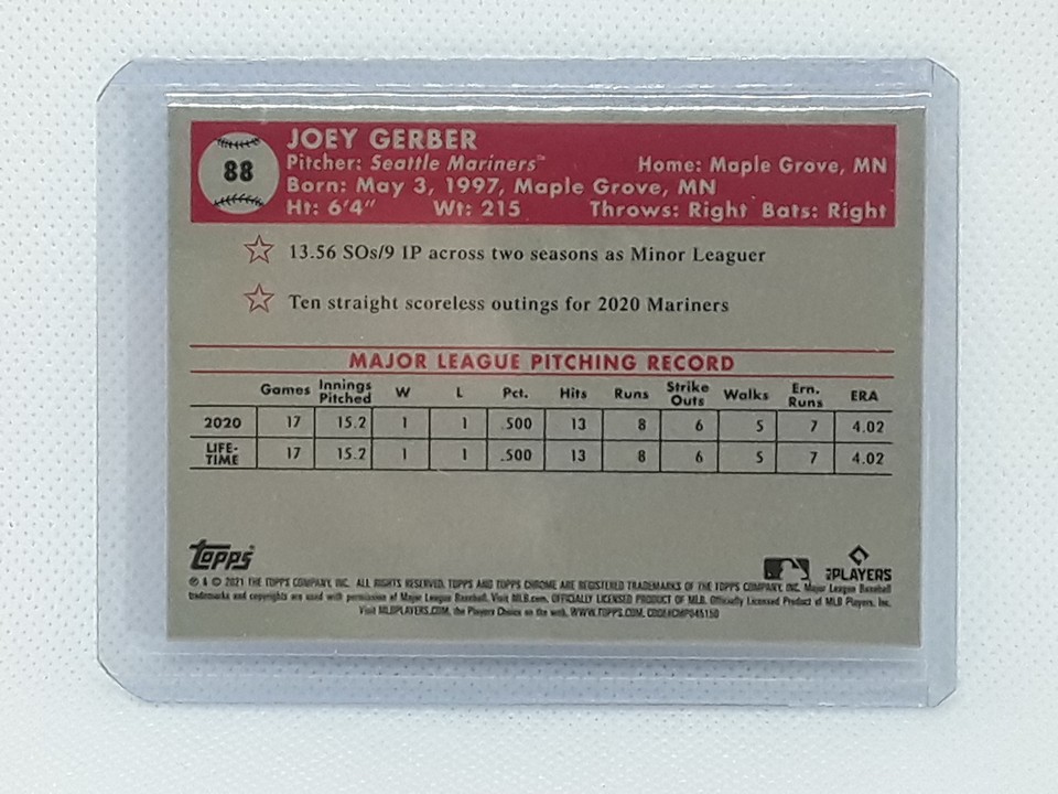 Joey Gerber 2021 Topps Chrome Platinum Anniversary - #88 RC | eBay