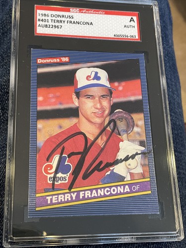 1986 Donruss #401 Terry Francona Montreal Expos Baseball Signed ...