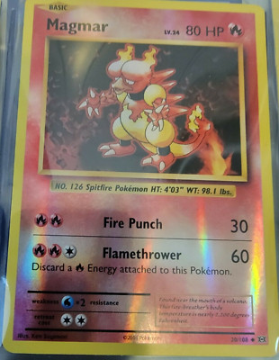 Reverse Holo Foil Magmar # 20/108 XY Evolutions Set Pokemon Cards NM ...