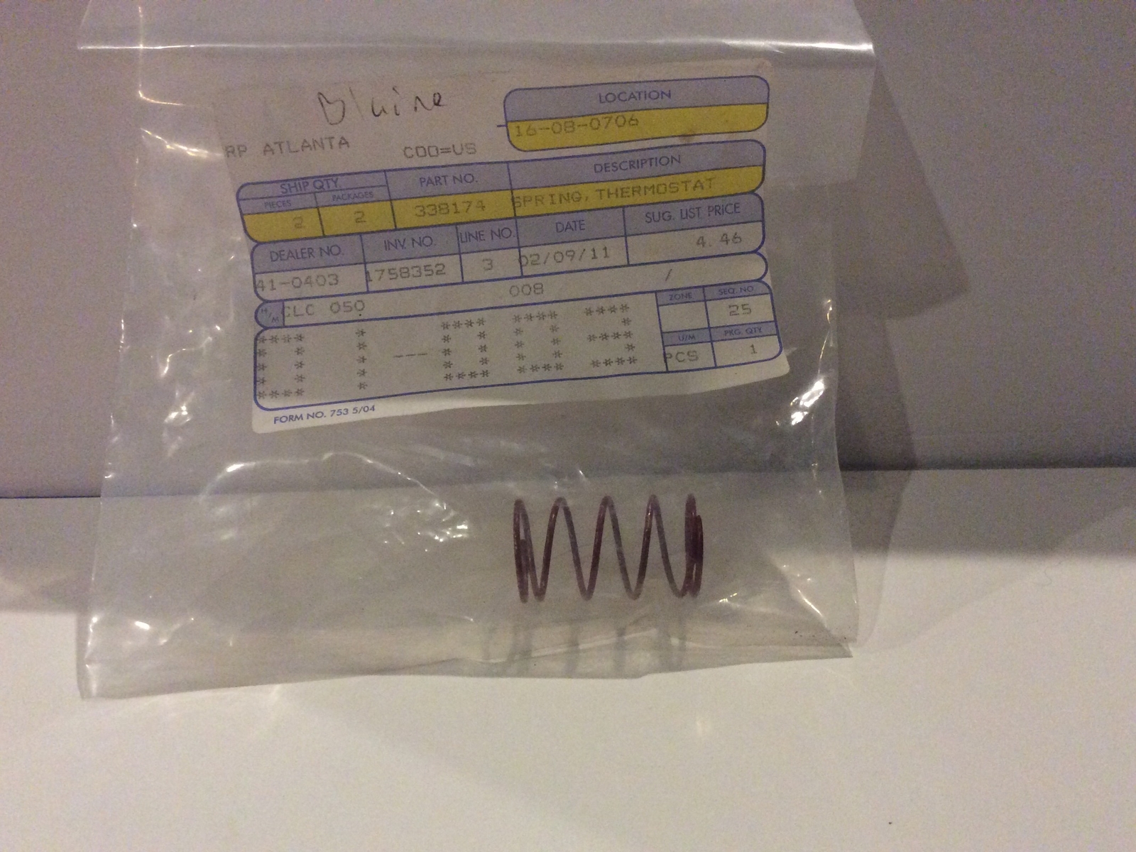 BRP OMC Johnson Evinrude outboard thermostat spring 338174 | eBay