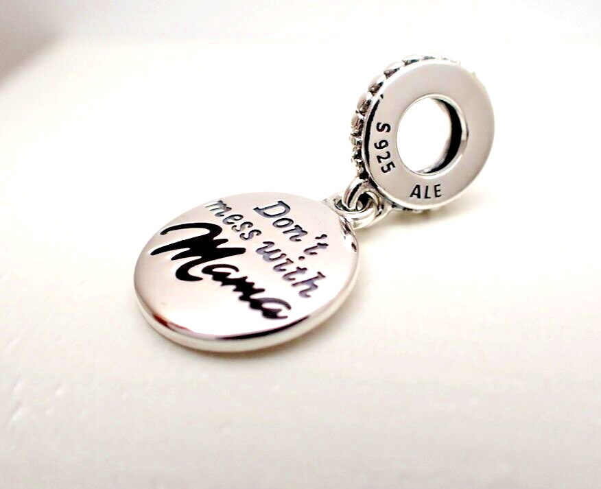 Authentic Pandora #793204C01 Mama Engravable Dangle Charm | eBay