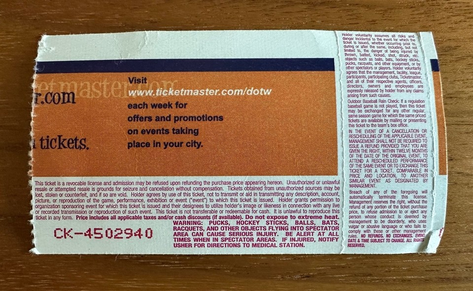 Madonna Concert Ticket Stub Drowned World Tour Sept 11, 2001 Cancelled ...