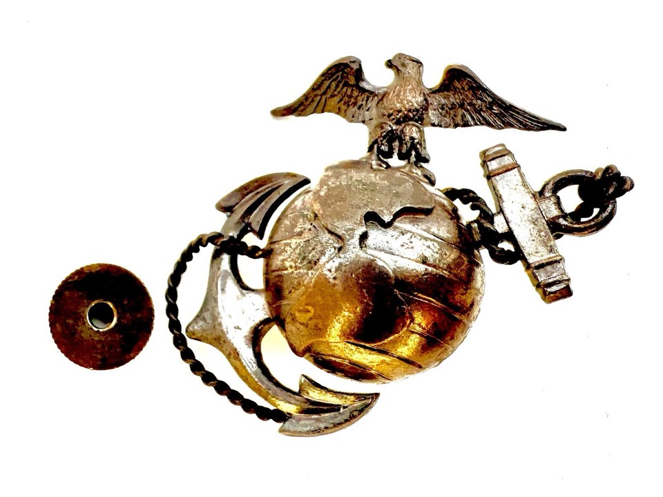 M1912 USMC EGA Officer Service Cover Emblem Marine Corps Asymmetrical ...