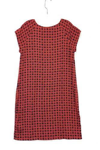 Merona Women's Red & Dk Blue Geometric Shift Dress 60s Retro Size L | eBay