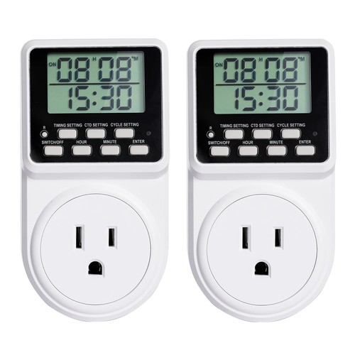 Indoor Digital Infinite Repeat Cycle Intermittent Outlet Timer Plug 24 ...