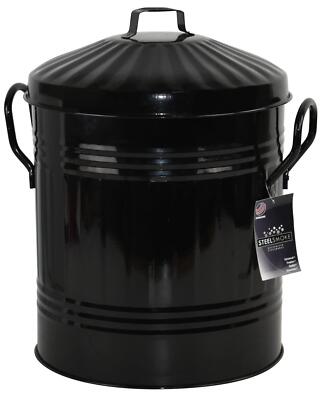 Galvanised Mini Metal Bin 13 Litres Small Dustbin Rubbish Home Bathroom ...