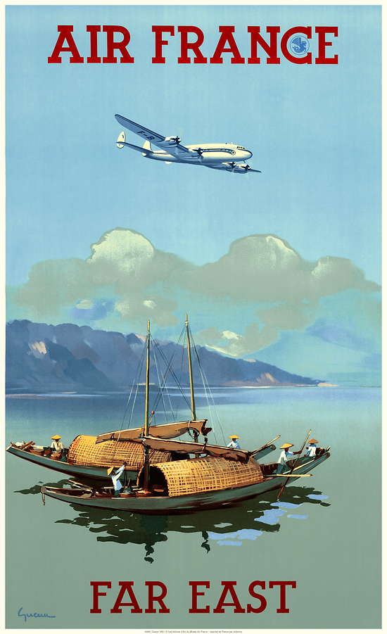 Reissue Poster Air France Extreme Orient Far East - Guerra 1950 | eBay