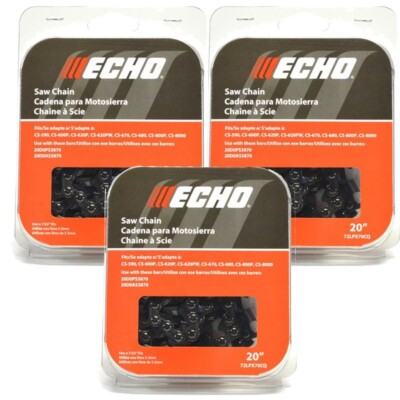 Set of 3 OEM Echo 72LPX70CQ 70DL 20" Chain Fits CS-590 CS-620P CS-620PW ...