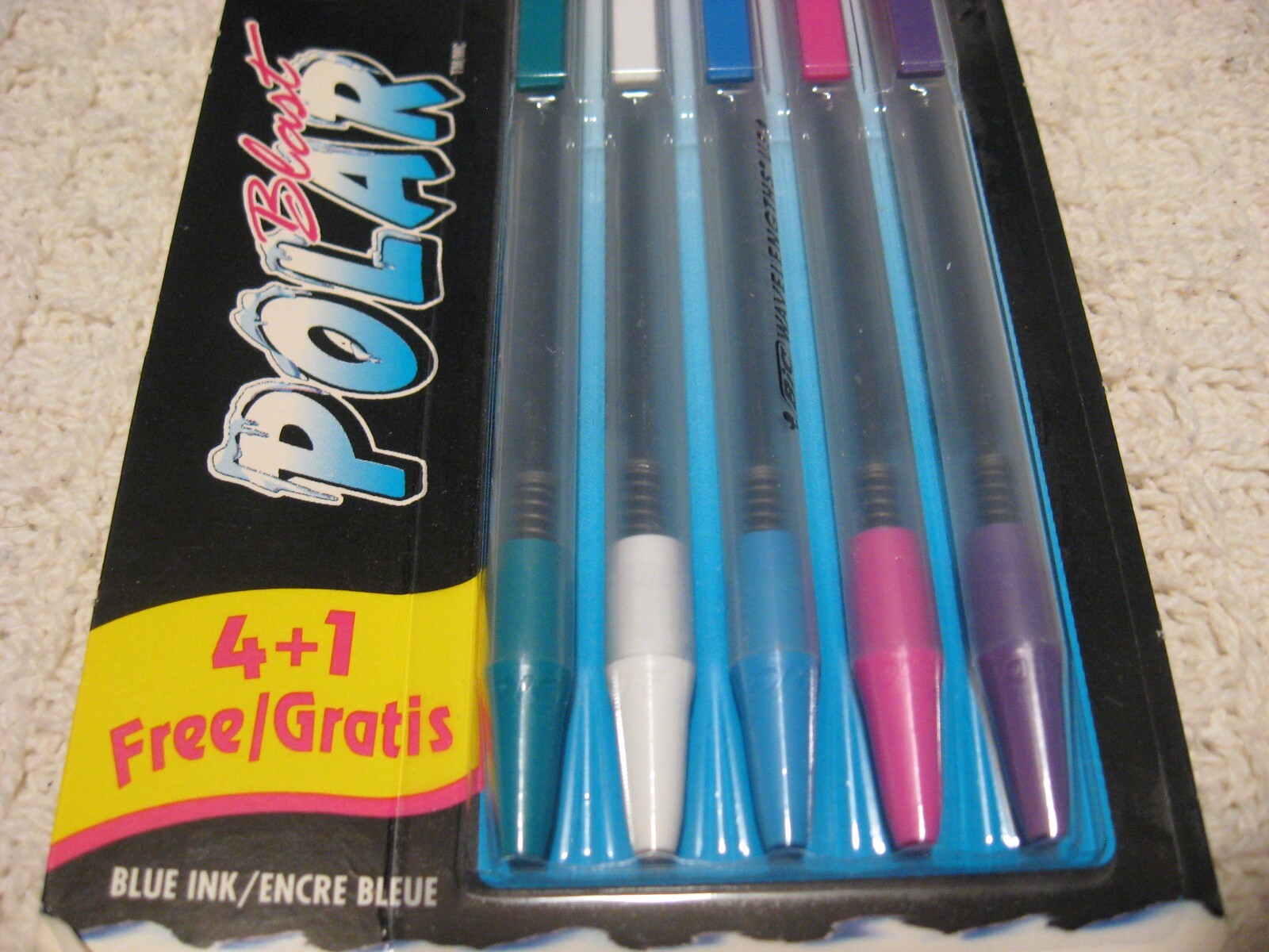 Vintage 90's 1994 BIC Polar Blast Wavelengths BLUE Ink 5 Pack Pens NEW ...