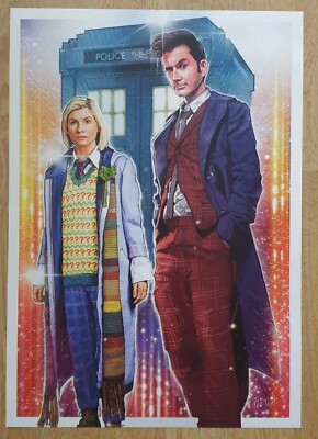 Doctor Who Thirteenth & Fourteenth Doctors A3 Poster Drawn By Jason ...