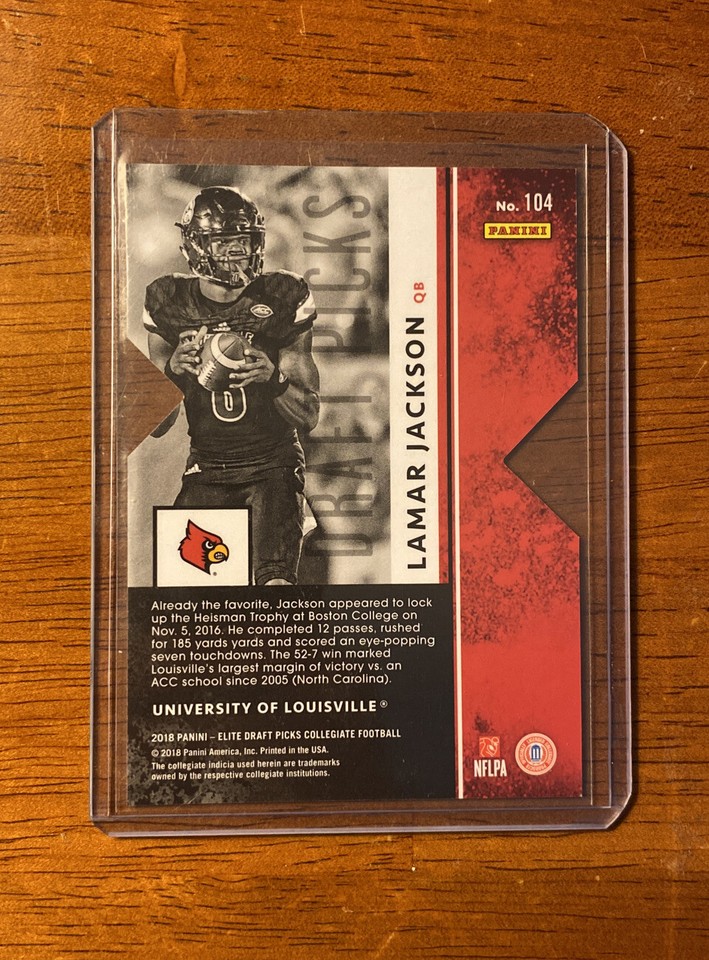 2018 Lamar Jackson Rookie /99 Elite Draft Picks RC Baltimore Ravens | eBay
