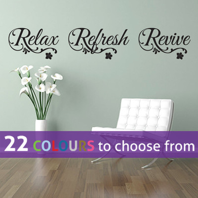 RELAX refresh REVIVE quote wall sticker art decal spa bathroom nail ...