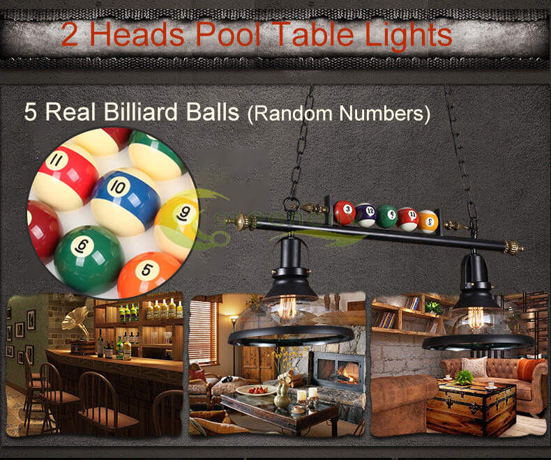 31" E27 Hanging Pool Table Lights Fixture Billiard Pendant Lamp W/2 ...