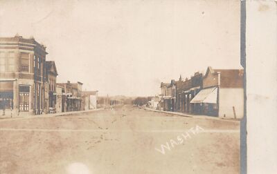 J62/ Washta Iowa RPPC Postcard c1910 Main Street Stores Bank 107 | eBay