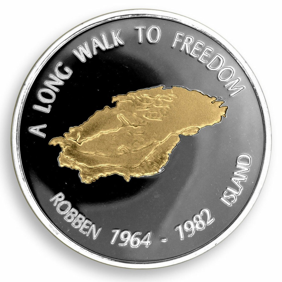 Nelson Mandela, A Long Walk To Freedom, Silver Gold Plated Coin, Token ...