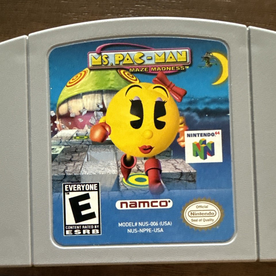 Vintage 2000 Nintendo N64 Game Ms. Pac-Man Maze Madness (Cartridge Only ...