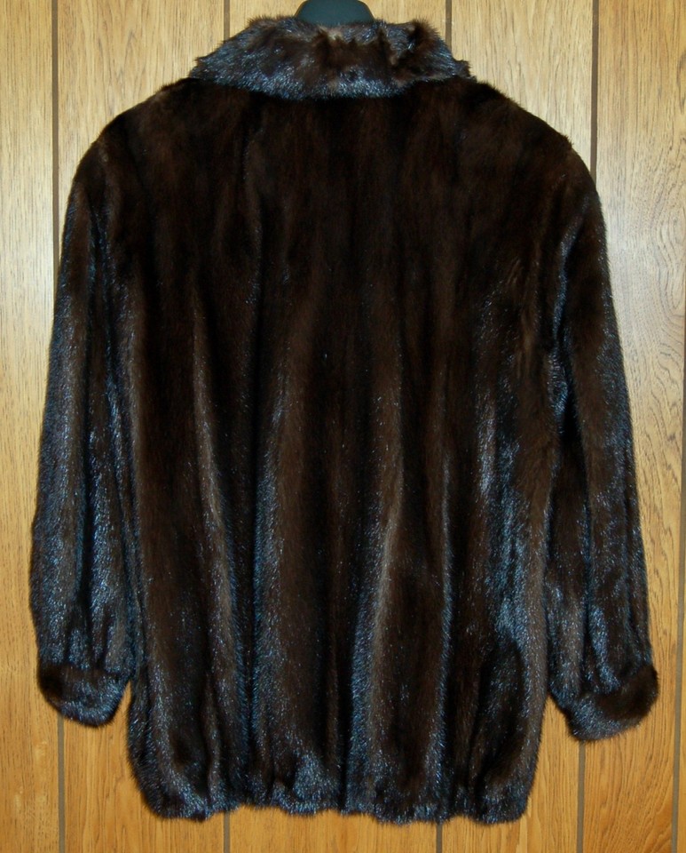 DAVID GREEN FURRIER ALASKA Womens MAHOGANY MINK Brown Bomber Jacket ...