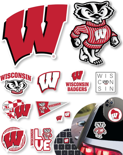 University of Wisconsin Stickers for Gift, Car, Water Bottle, Laptop ...