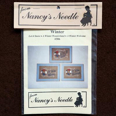 NEW Nancy's Needle Winter #306 Vintage Cross Stitch Pattern/Chart | eBay